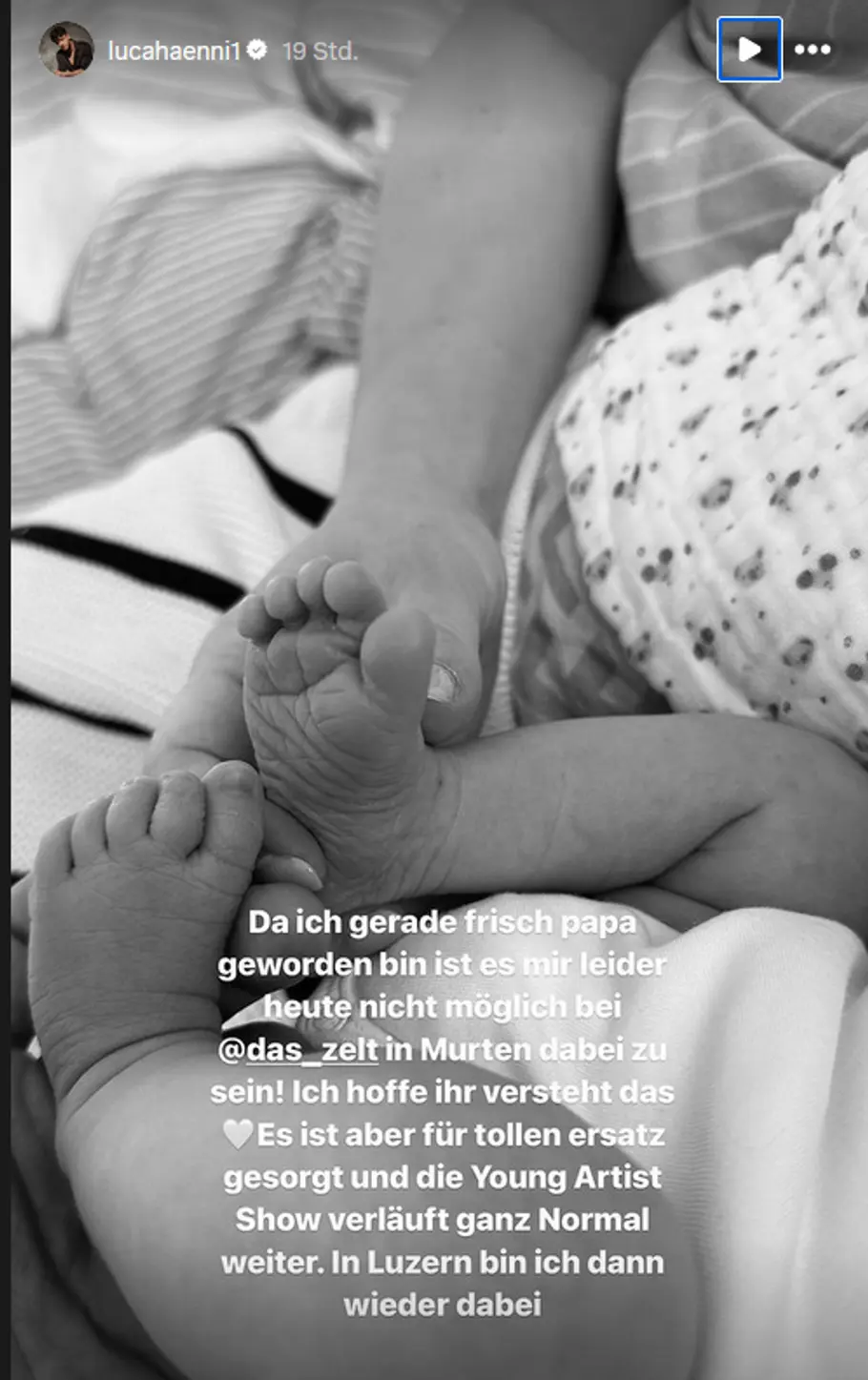 Süßes Baby-Update - Luca Hänni gibt neue Details zu seiner Tochter preis